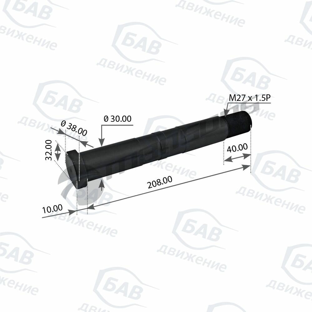 Болт полурессоры М27х1,5х169/218 900.520 MANSONS