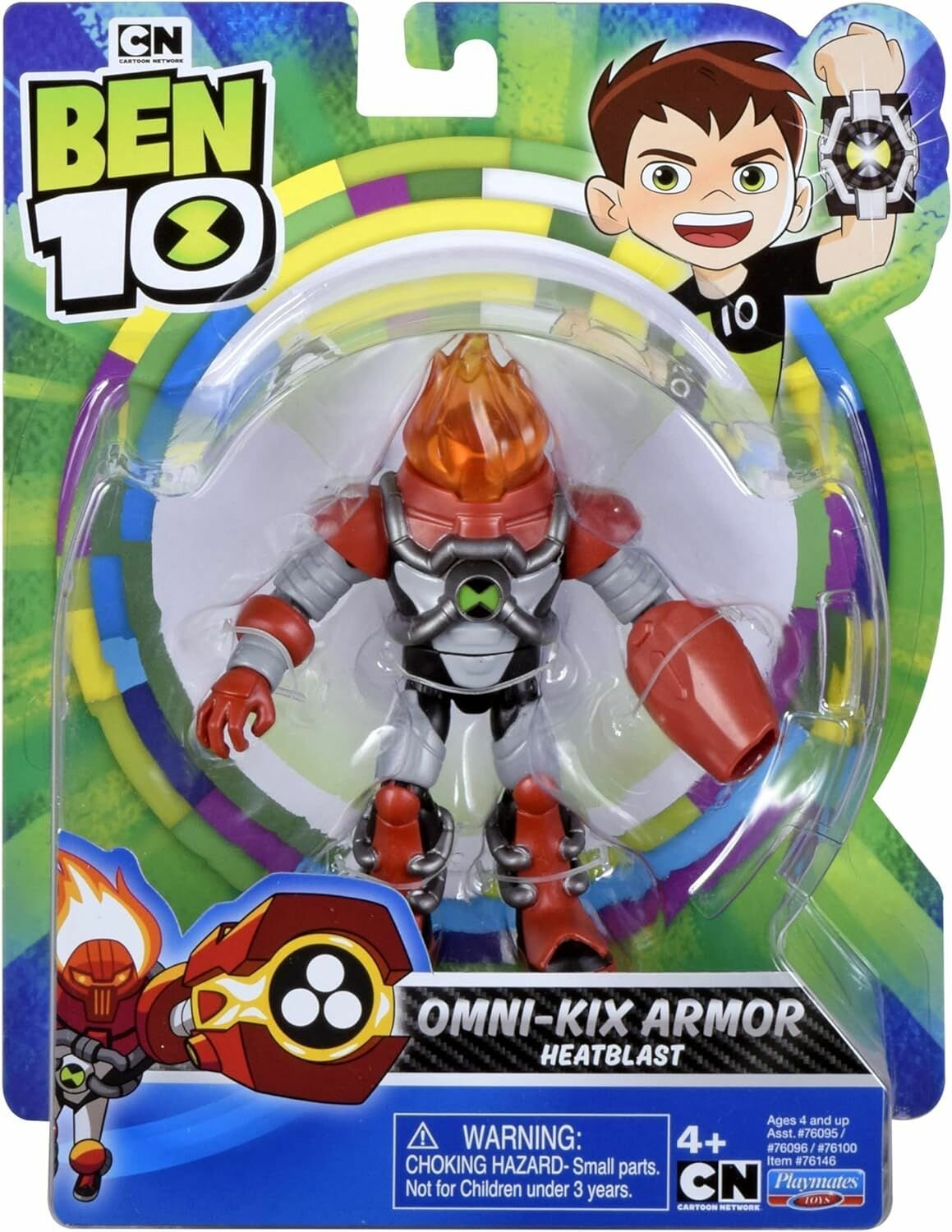 Фигурка подвижная 12 см, Бен 10 Человек-Огонь, Ben 10 Heatblast Omni-Kix Armor