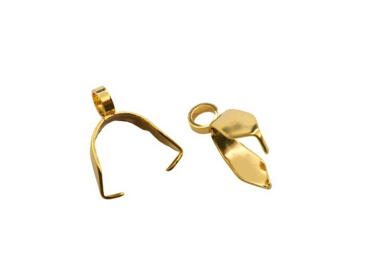 Держатель для кулонов 12х10х4мм, отверстия 2,5мм, цвет золото, хирургическая сталь, 03-084, 2шт