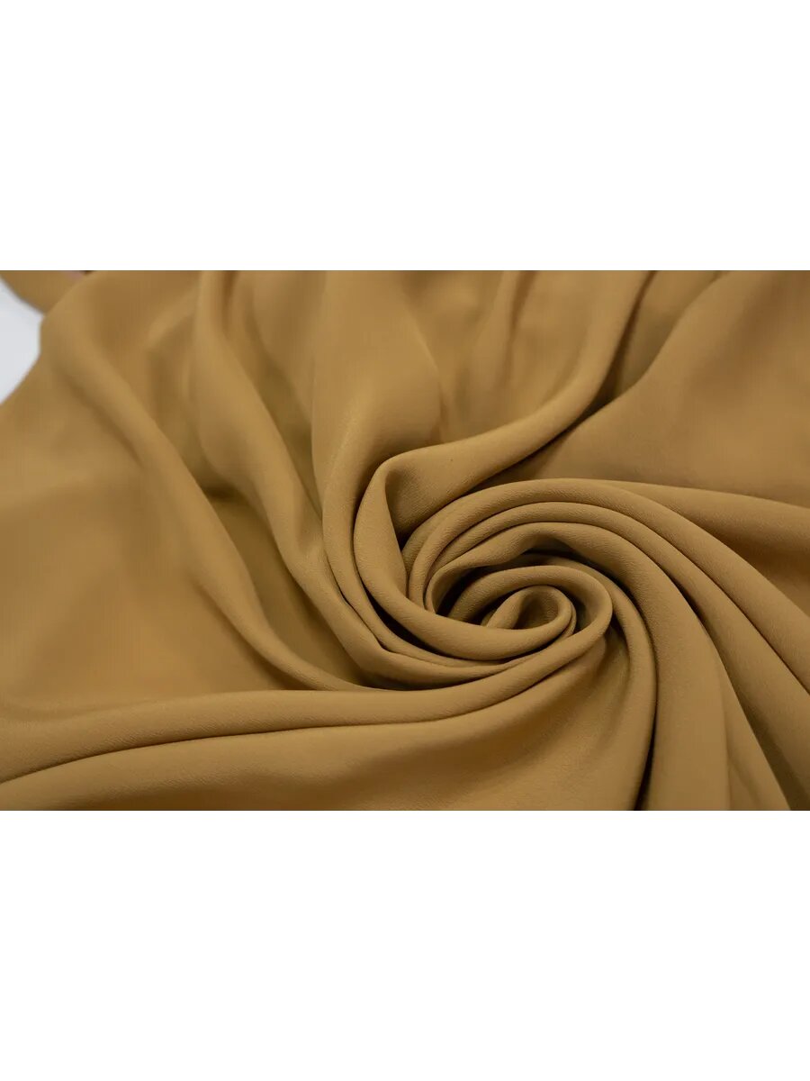 Ткань Крепдешин шелковый коричневая корица