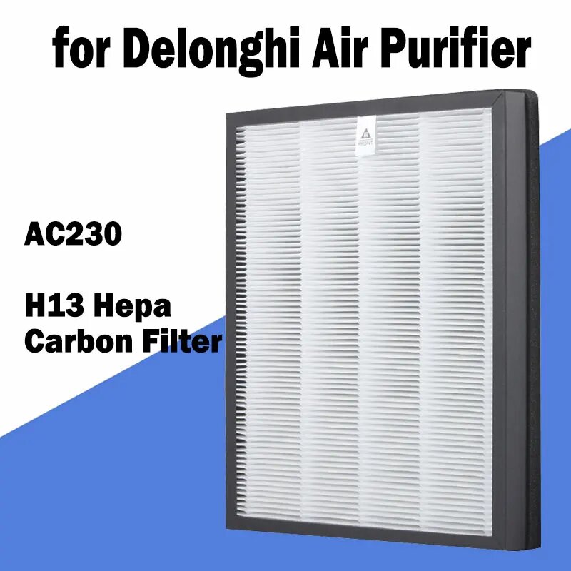 Hepa-фильтр H13 и композитный Углеродный фильтр для очистителя воздуха Delonghi AC230, запчасти для фильтрации запаха пыли 365*258*25 мм