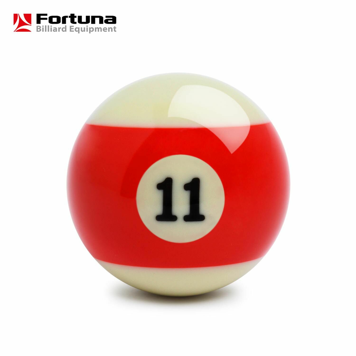 Бильярдный шар №11, 57,2 мм, для пула, Fortuna Standard, красный, 1 шт.