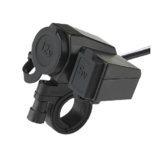 Зарядник прикуриватель BLS с USB на руль мотоцикла, квадроцикла, водонепроницаемый