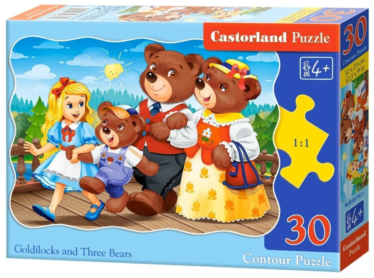 Пазл Castorland Puzzle Маша и медведи 30 деталей 32х23см В-03716 4+