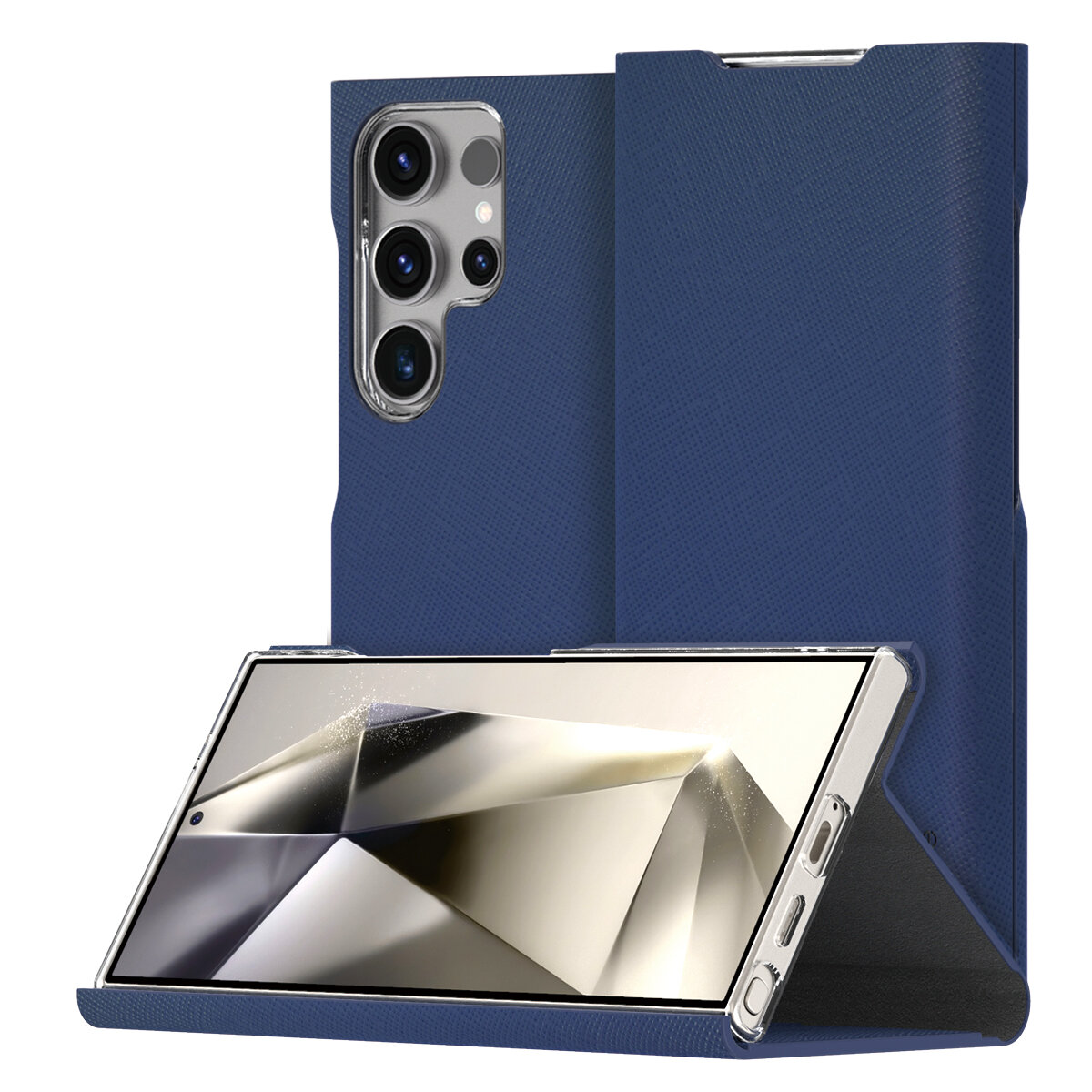 Чехол-книжка на Samsung Galaxy S24 Ultra Araree Bonnet Stand, с подставкой, синий