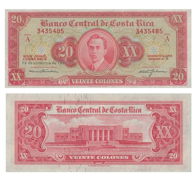 20 колонов 1931 Коста-Рика, сувенирная копия, банкноты и купюры редкие коллекционные