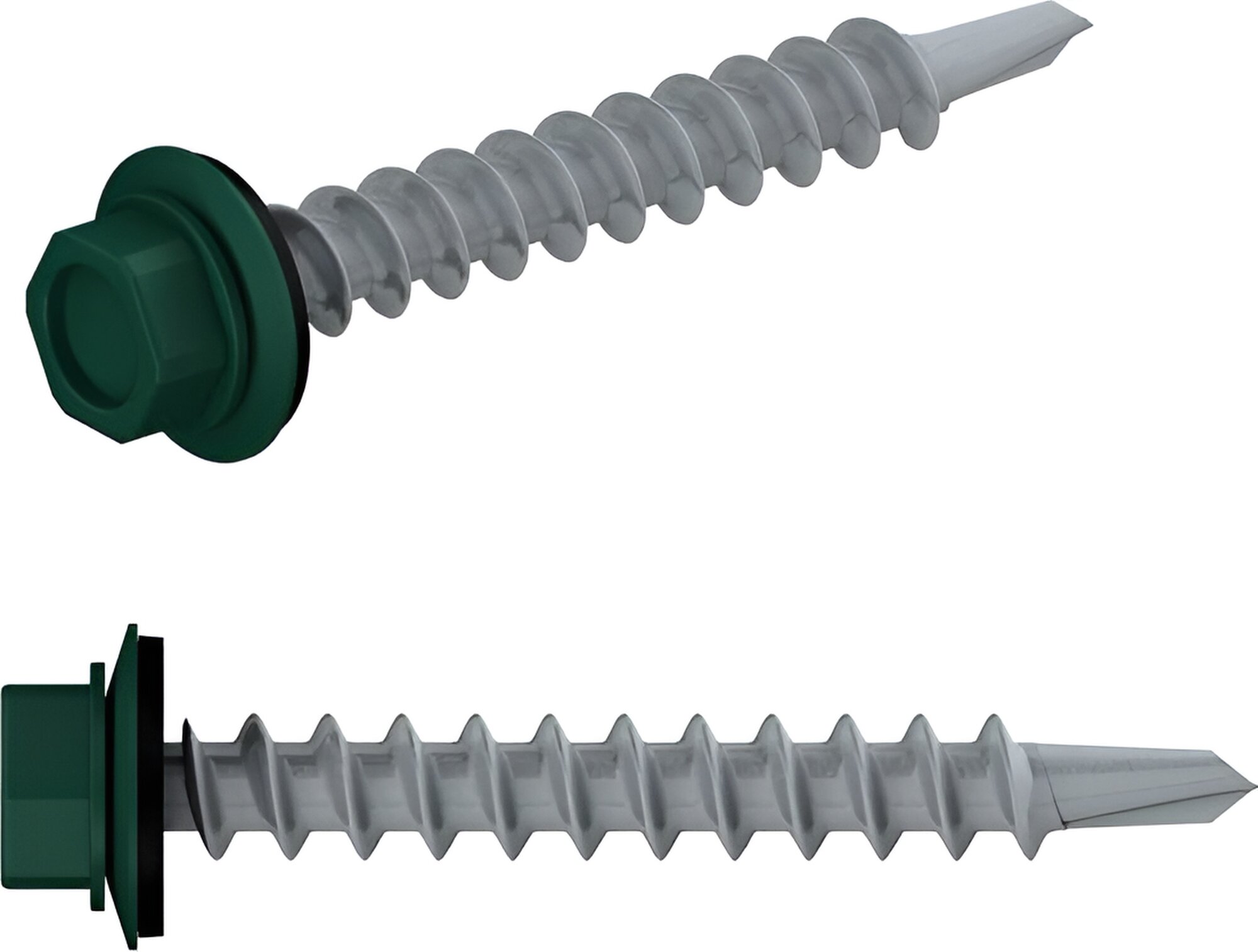 Саморез кровельный STARFIX 4,8х19 мм шайба с прокладкой PT3 RAL 6005 7000 штук SM-24051-7000