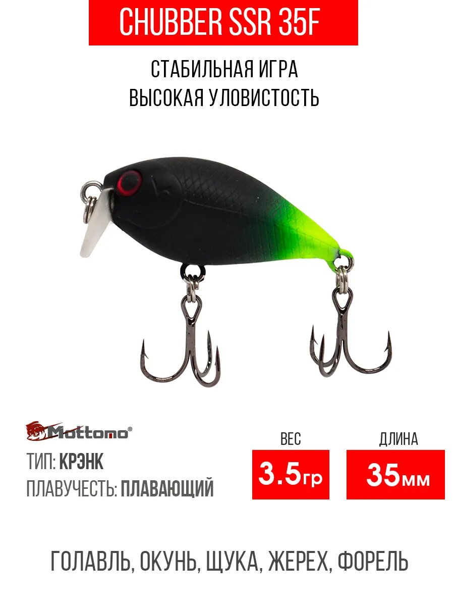 Воблер для рыбалки Chubber SSR 35F 3,5g приманка окуня, щуку, сома