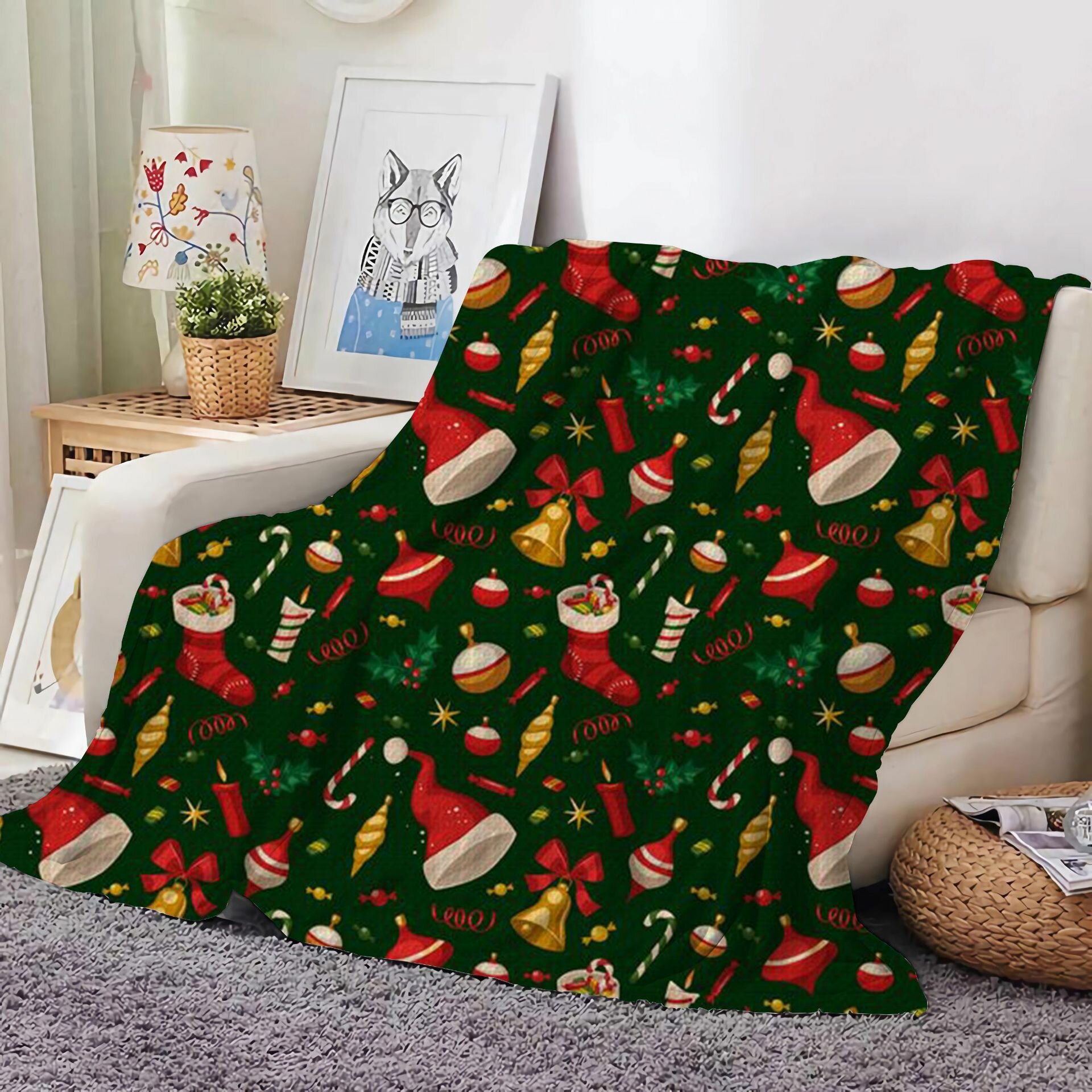 Одеяло "Рождественская елка", 150x200 см, красное