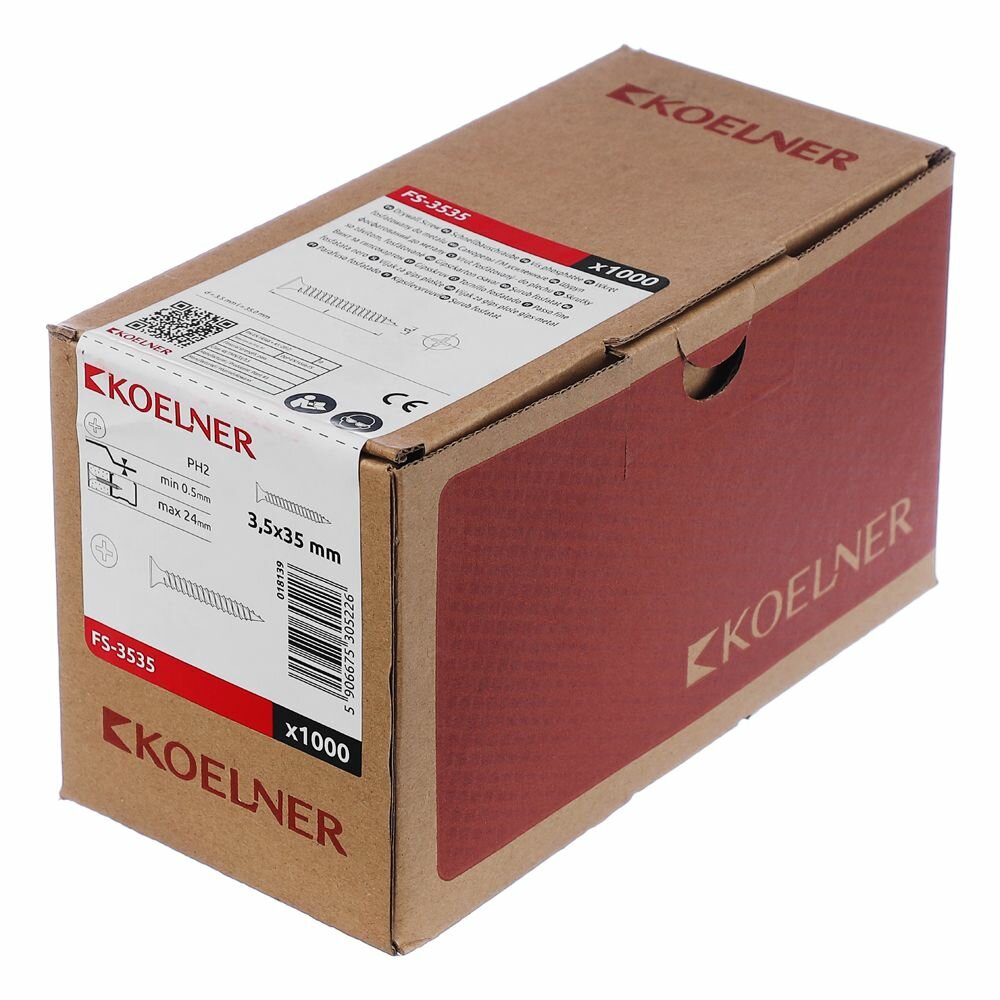 Саморезы по металлу для гипсокартона FS-3535, 3,5х35 мм 1000 шт