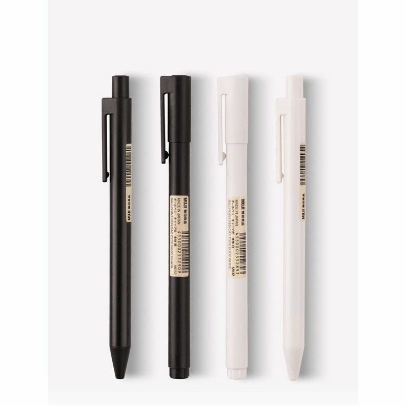 MUJI 0,5 мм быстросохнущая гелевая ручка с колпачком черного и белого цвета(черный матовый, black gel)