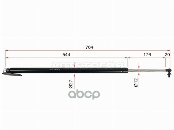 Амортизатор крышки багажника Mitsubishi Delica 94-07 / Space Gear 94-07 (Слева) Sat арт. ST-MR181463