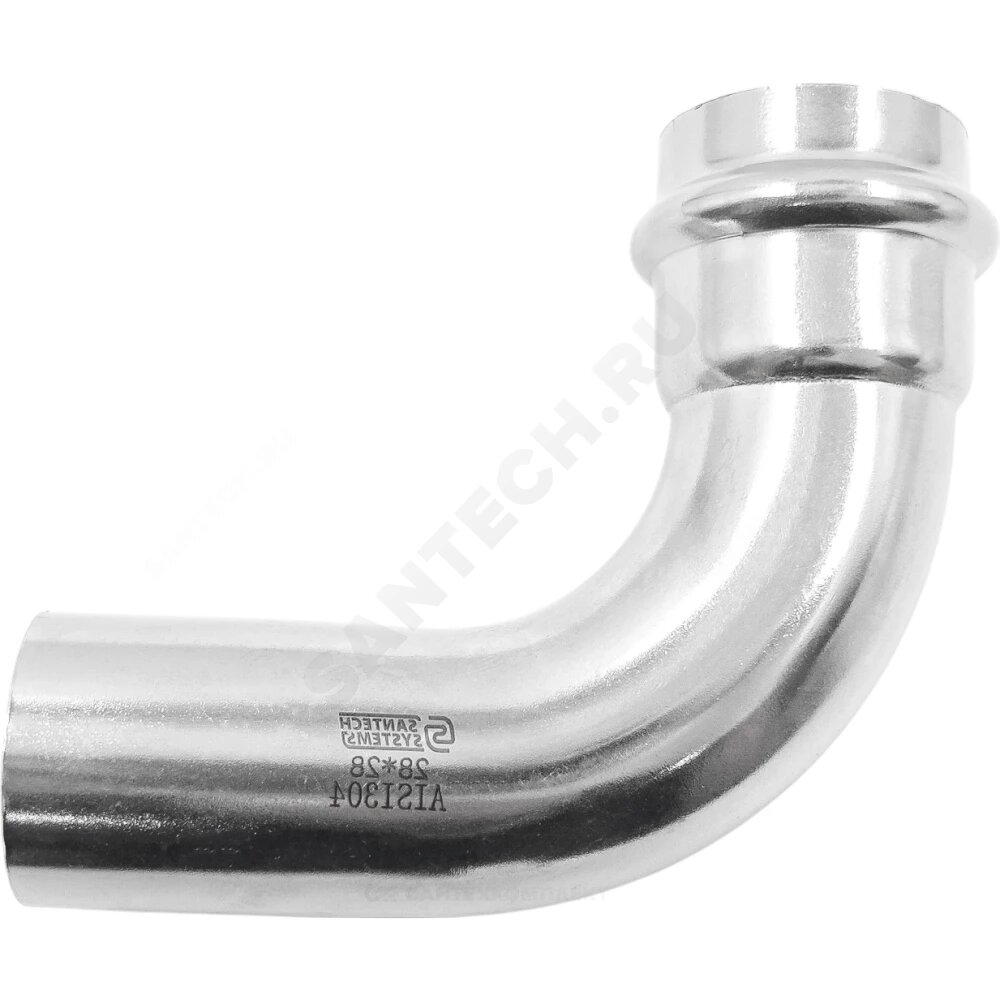 Отвод нержавеющая сталь AISI304 Дн28х90гр пресс/труба SantechSystems