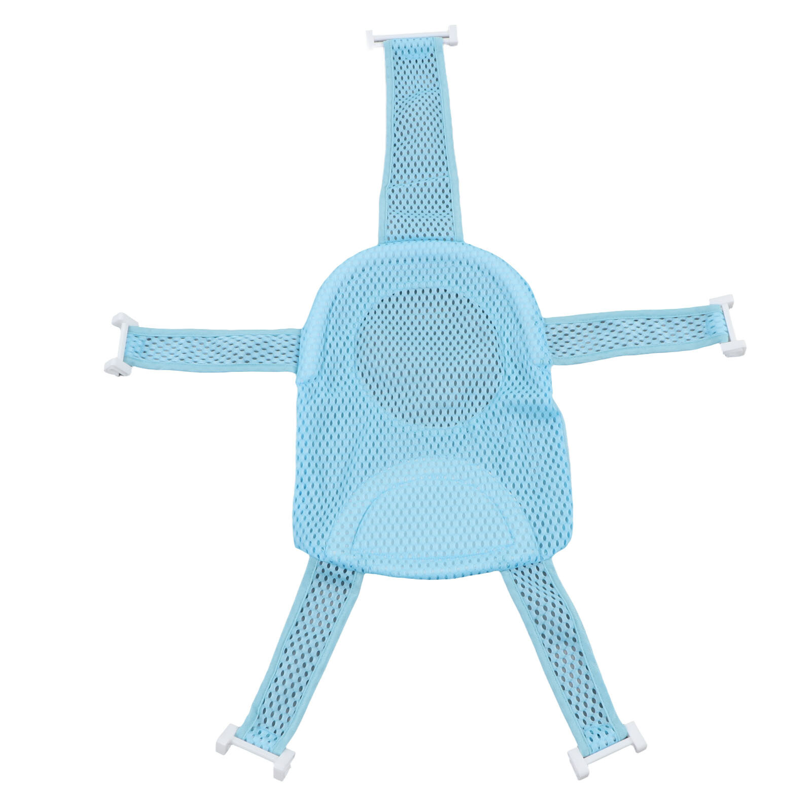 Пятиугольная сетка-подголовник для купания, противоскользящая, регулируемая, универсальная, дышащая, мягкая, с подголовником, сетка для купания младенца, синяя.