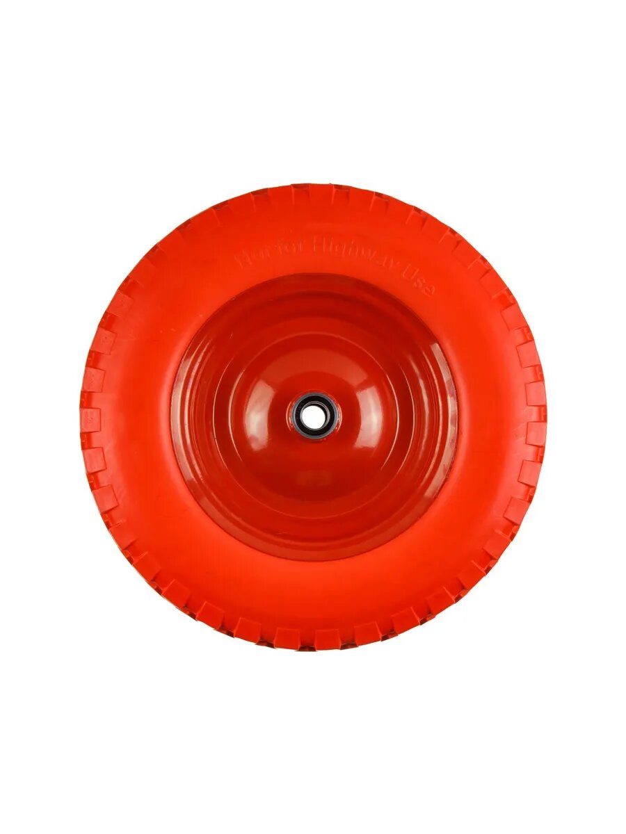 Колесо ECO, для строительной, садовой тачки/тележки, полиуретановое, металл, бордовое, 4.00-8, усиленный подшипник