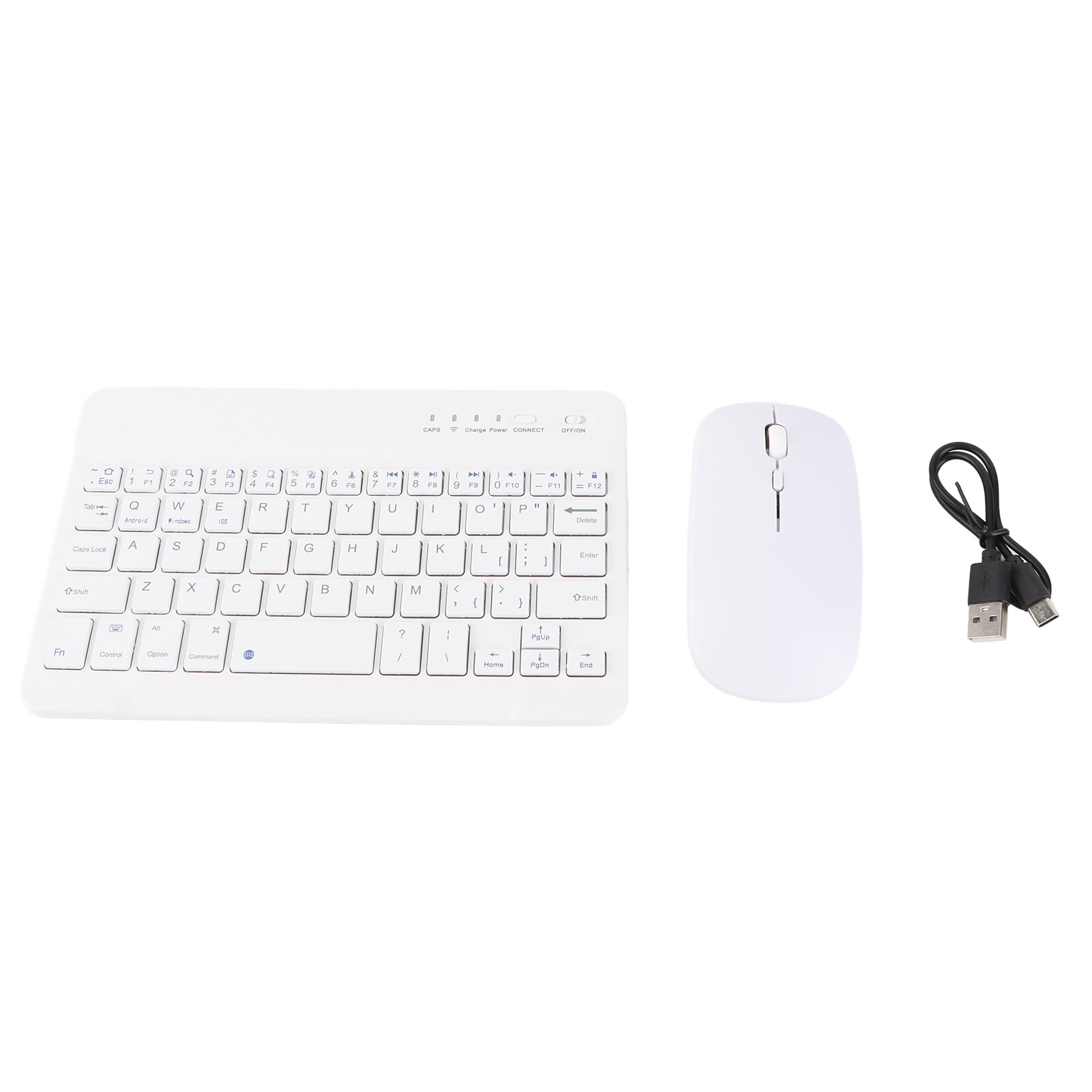 Беспроводная комбинированная клавиатура и мышь для планшета, тонкий дизайн, аккумулятор, совместимость с iOS, Windows, для смартфонов, ПК.