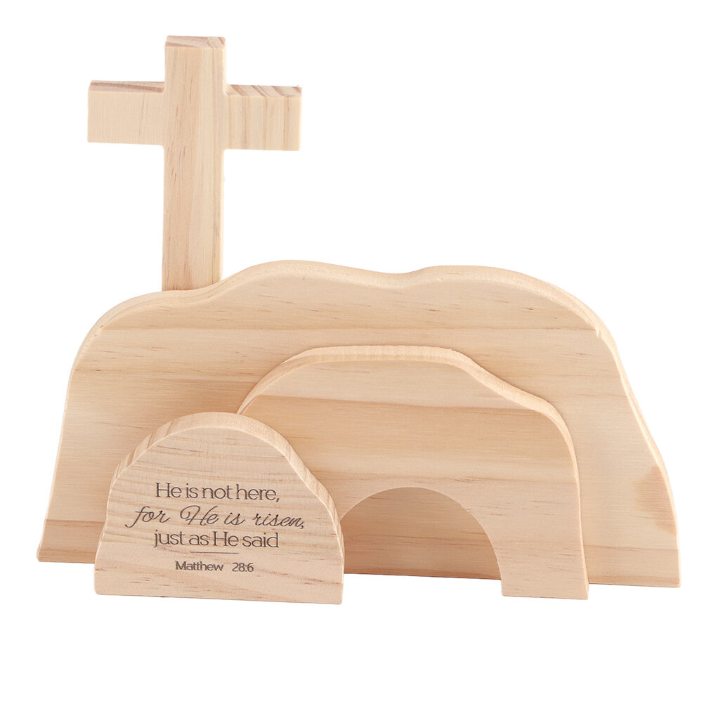 Сцена Воскресения Пасхи Деревянные украшения для домашнего стола Иисус Иисус Рождественский декорации