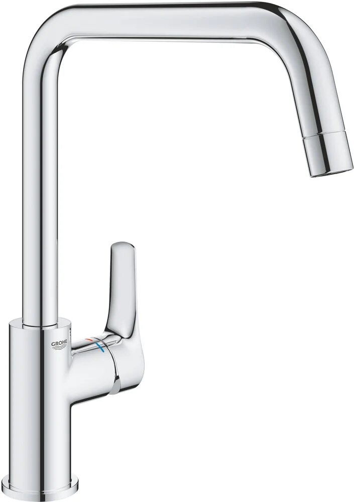 Смеситель для кухни Grohe Eurosmart 30567000 с поворотным изливом, хром, глянцевый, однорычажный, латунный, с керамическим картриджем