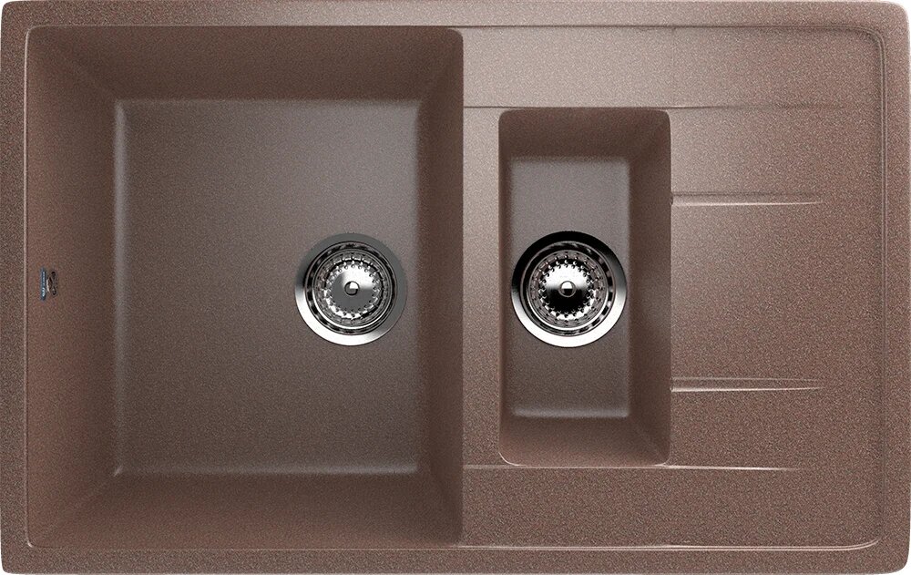 Мойка кухонная Ulgran U-205 -307 прямоугольная, 50x77, мойка для кухни, с крылом, коричневая, матовая