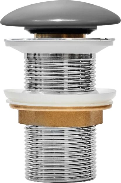 Донный клапан для раковины IDDIS Optima Home OPHGM00i88 без перелива, серый, матовый, с системой клик-клак, латунный, керамический