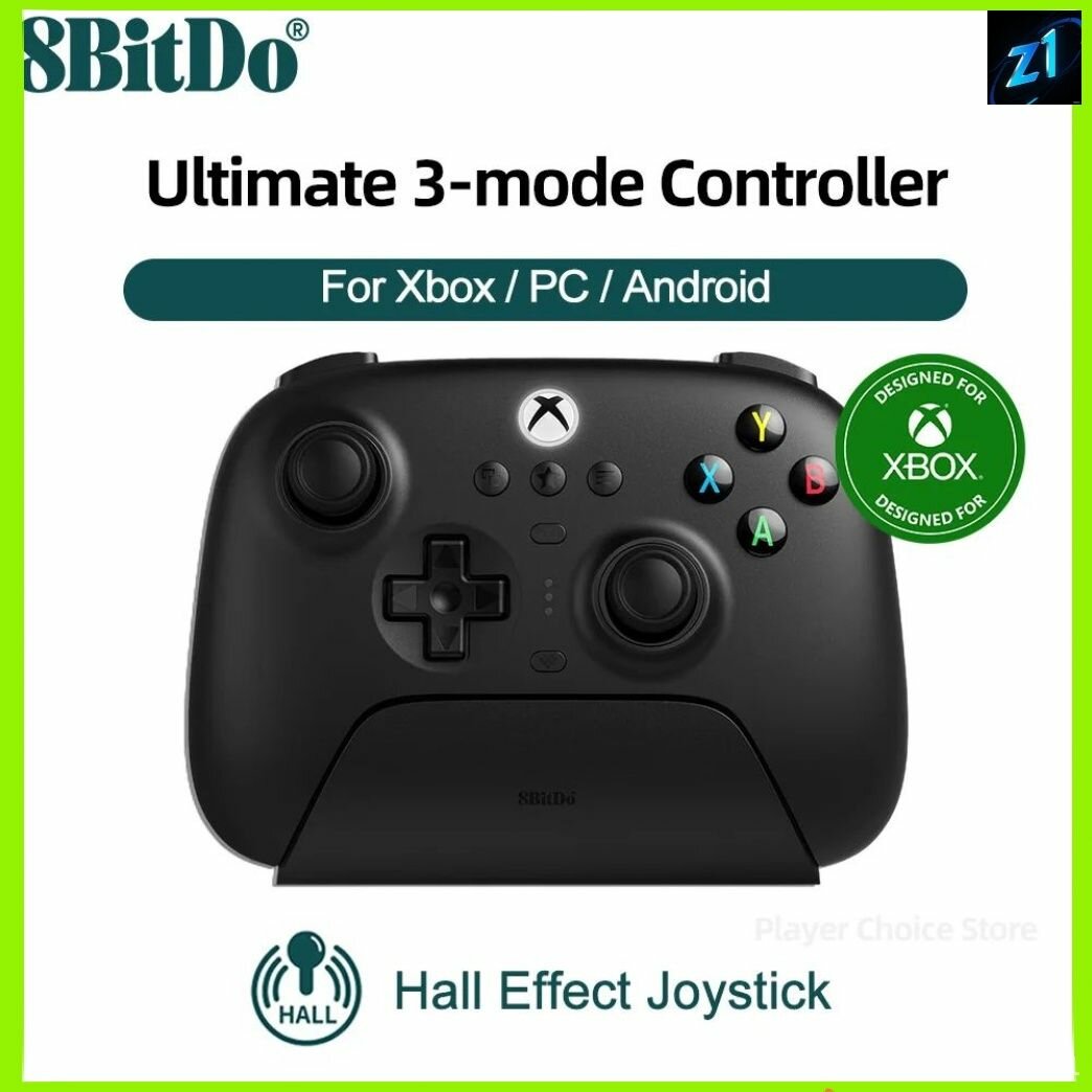 8BitDo Ultimate 3-mode Геймпады PC, лицензированные Microsoft для Xbox Series X S One, Windows 10 и 11 Android-. Z1