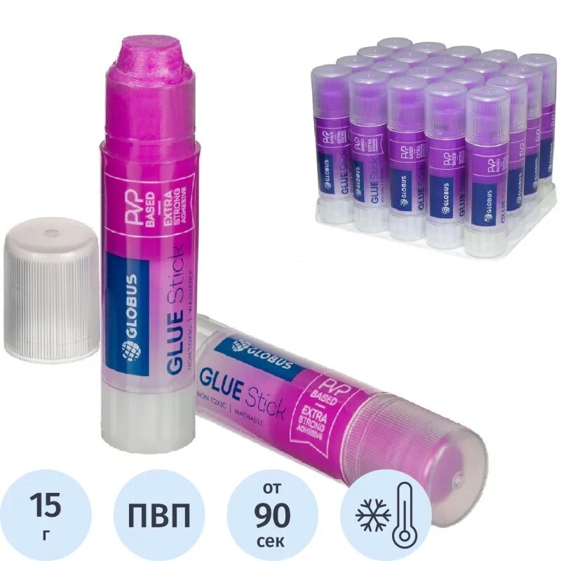 Клей-карандаш 15г Хамелеон с исчезающим цветом КЛП15 New Хит продаж