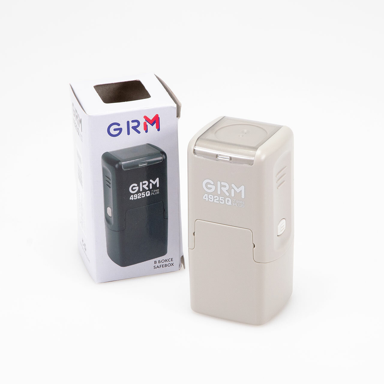 GRM 4925 Q Plus. Оснастка для печатей и штампов серый корпус 25x25мм