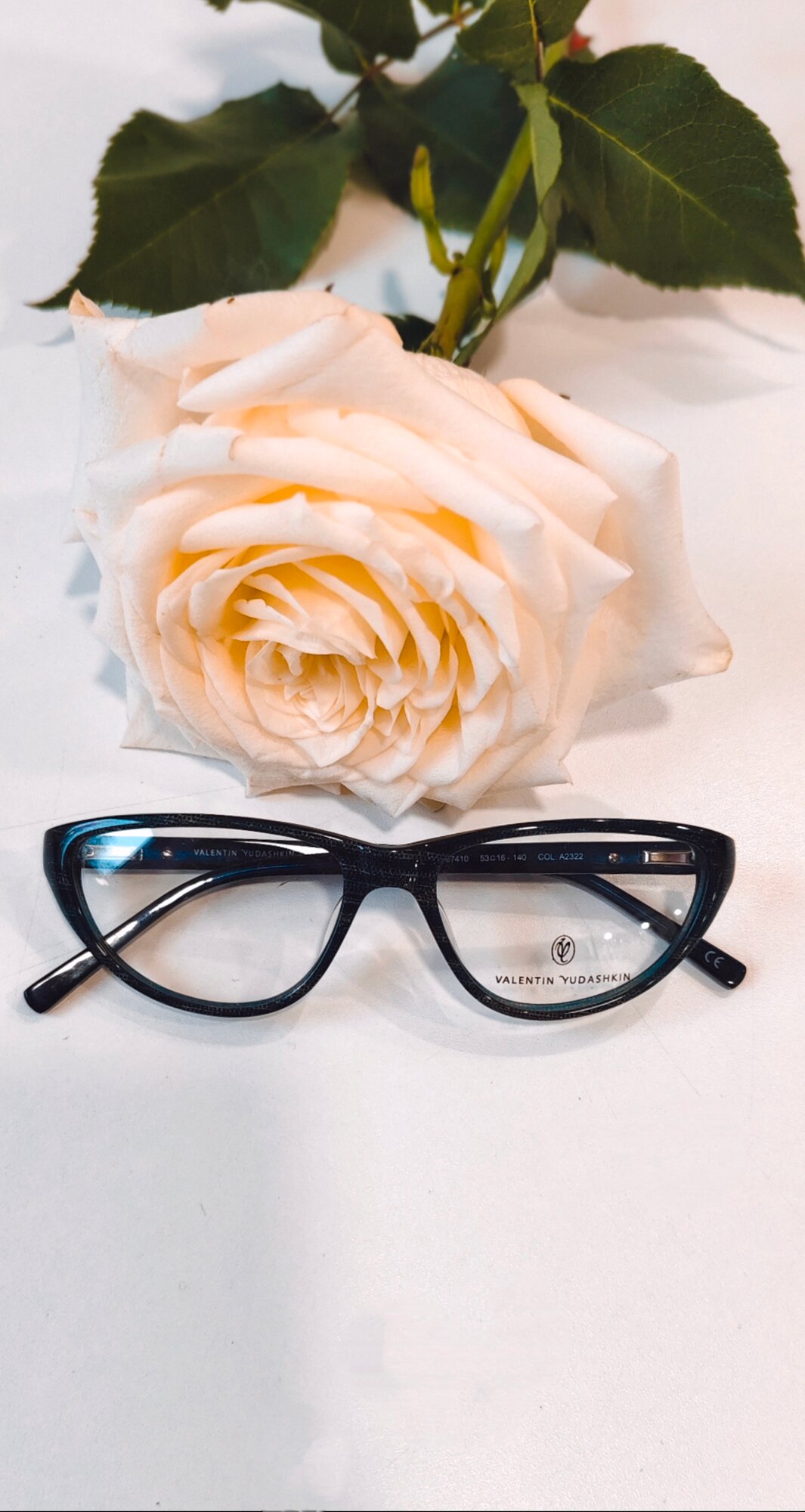 Оправа Valentin Yudashkin Mod 67410, женская в синем цвете, пластик, форма кошачий глаз