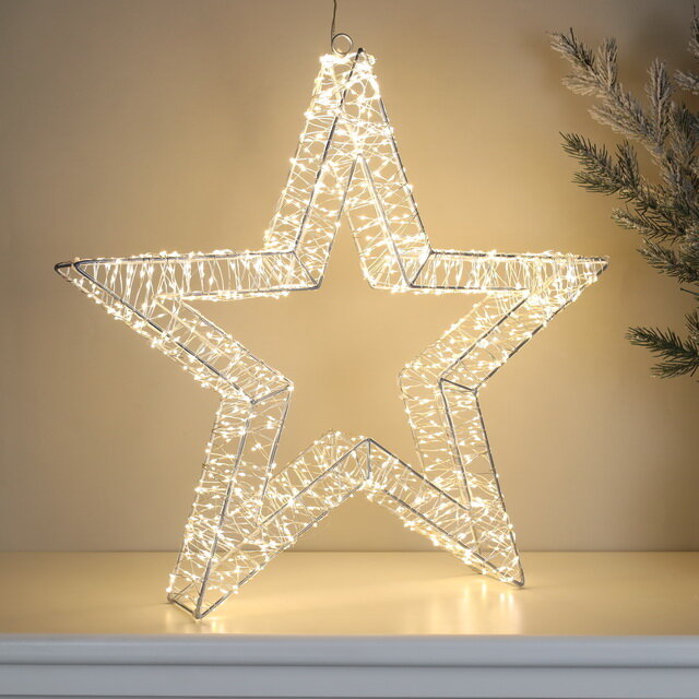 Cветодиодная звезда Эльвия 50*8 см, 1200 теплых белых микро LED ламп, IP44, Winter Deco, 3060138