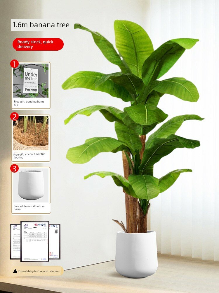Искусственное растение: банановые листья для интерьера гостиной, крупное декоративное украшение, высококачественное