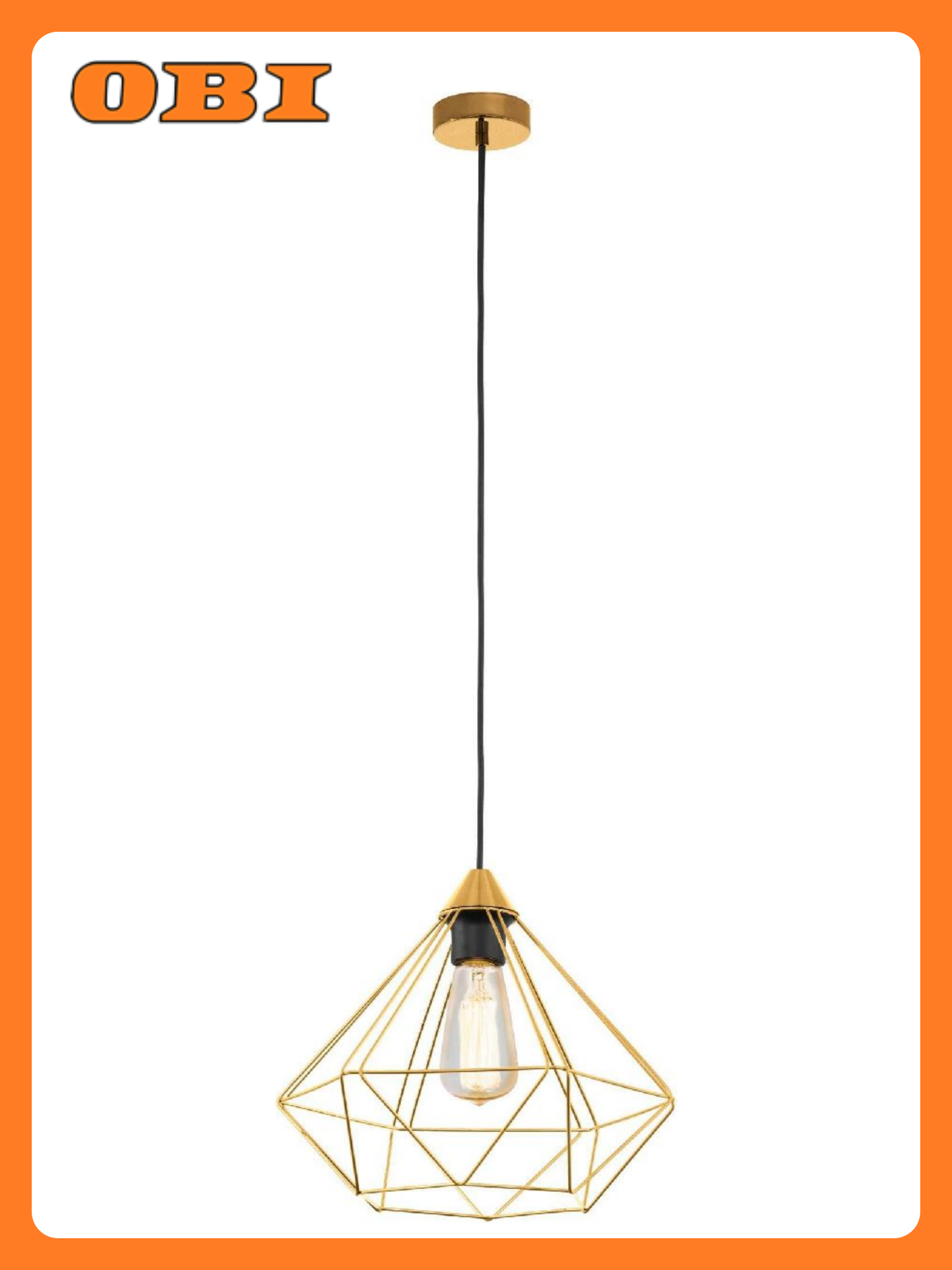 Подвес EGLO кухонный E27 60 Вт tarbes 110х32,5 см, золотистый