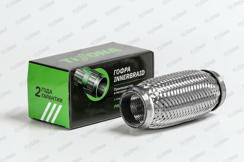 Гофра глушителя TIXONA 45150 Universal 45х150 мм Steel AISI 304 With inner braid