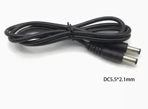 Кабель DC 5.5x2.1mm "папа-папа" 1м, черный
