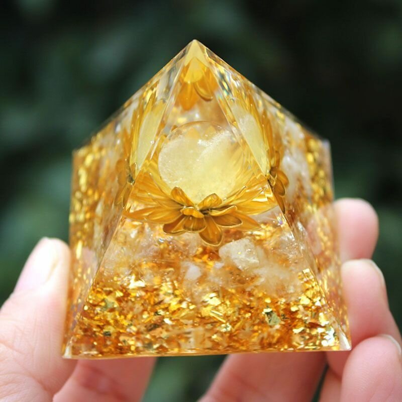 Хрустальная пирамида, генератор энергии, лечебный камень, привлекает богатство, удачу, домашний декор, счастливый хрустальный шар ручной работы-HDJ-CJ0915