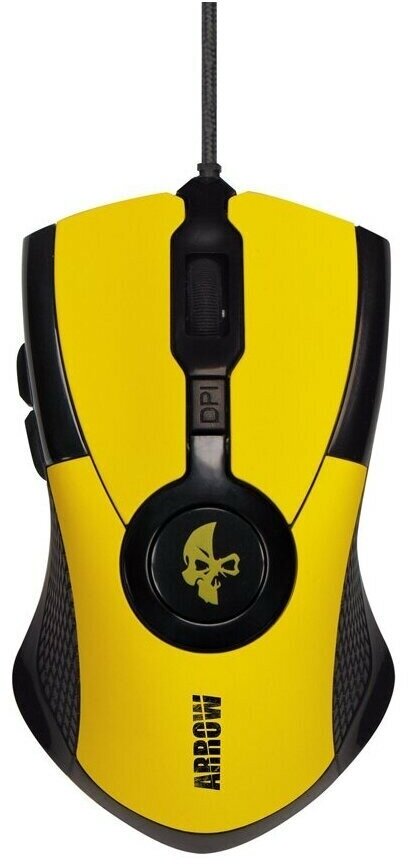 Игровая мышь USB Jet.A ARROW JA-GH35 оптическая, 6кн, 800/1200/1600/2400dpi, Yellow