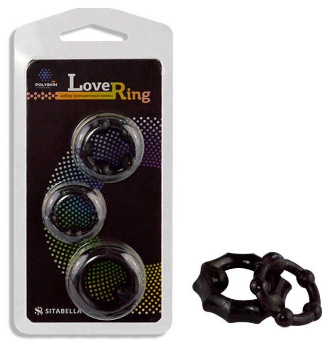 Sitabella Набор эрекционных колец Love Ring, черный