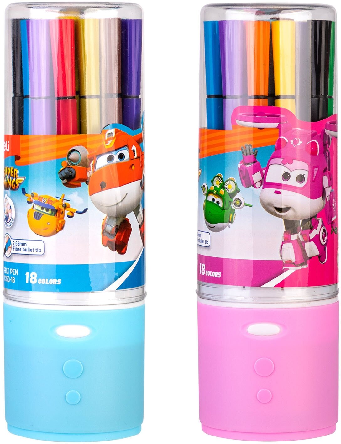Фломастеры Deli EC150-18 Super Wings 12цв. пластиковая туба