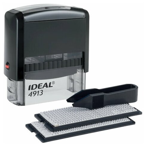 Штамп самонаборный 5-строчный, размер оттиска 58×22 мм, синий без рамки, TRODAT IDEAL 4913 P2, кассы