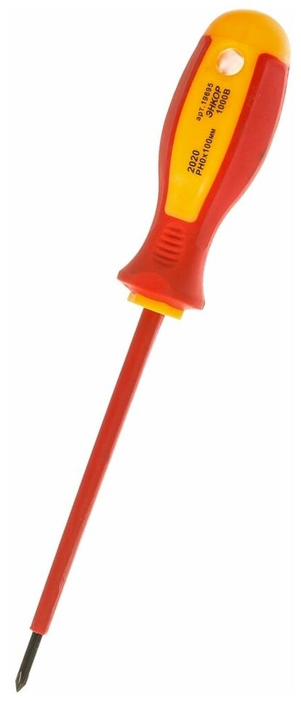 Диэлектрическая крестовая отвертка PH0х100мм Энкор 19695