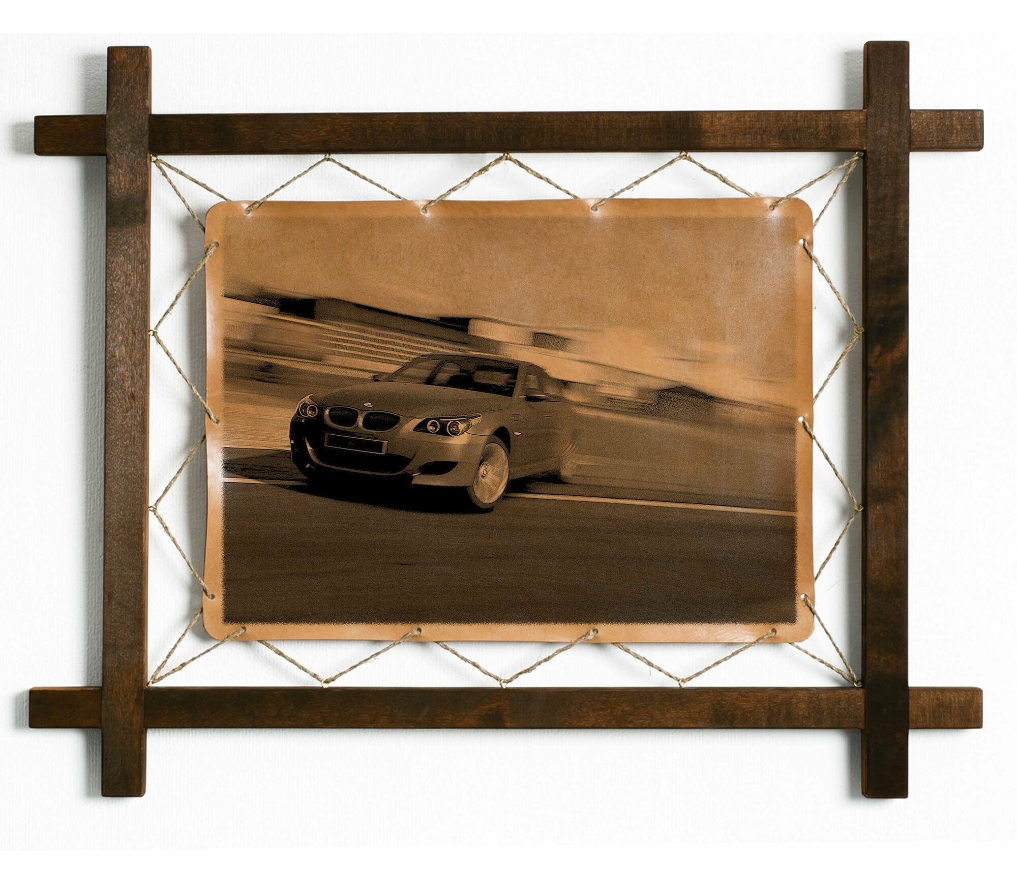 Картина интерьерная из кожи "Автомобиль", BoomGift