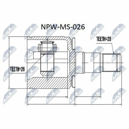 ШРУС Nty NPWMS026 для Mitsubishi L 400, Pajero Sport I