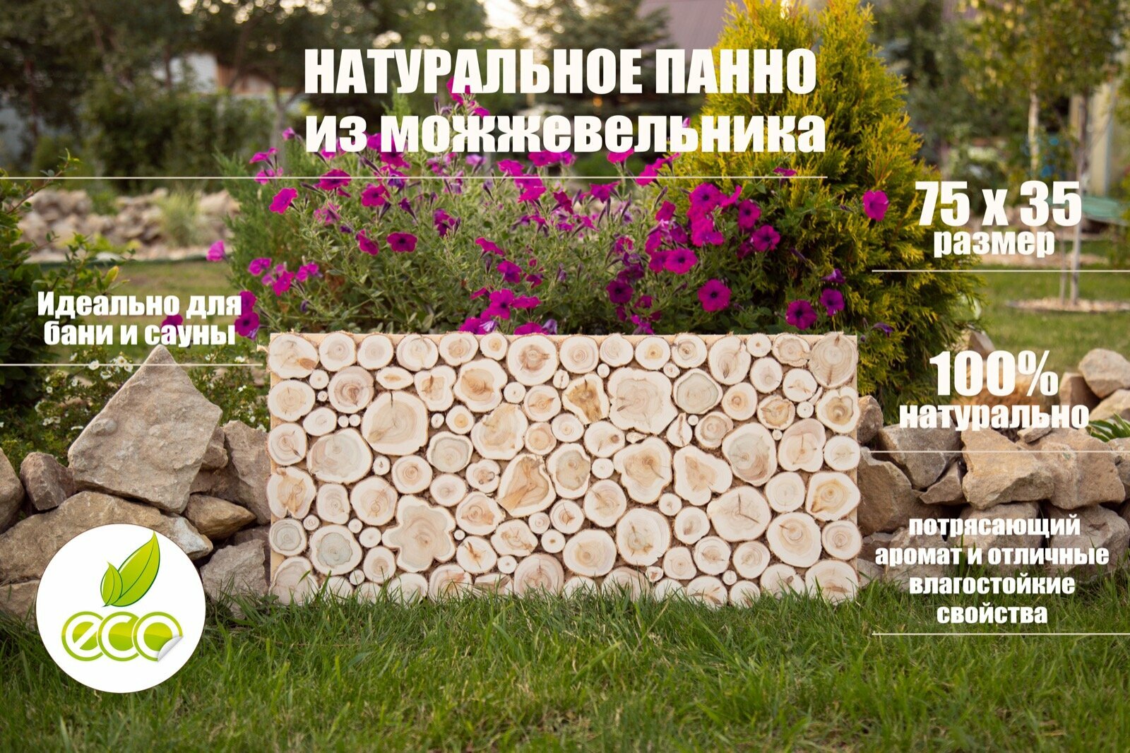 Панно из Можжевельника 75х35 см