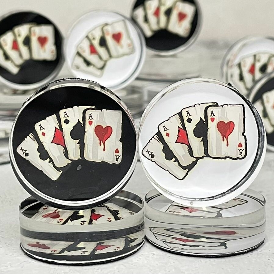 Фишки для нард и шашек "Тузы", 30 шт, 27 мм, орг. стекло