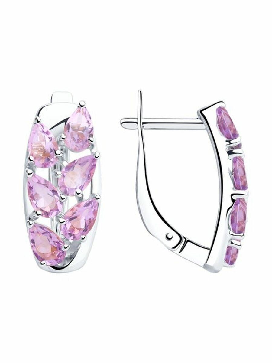 Серьги The Jeweller, серебро, 925 проба, родирование, аметист