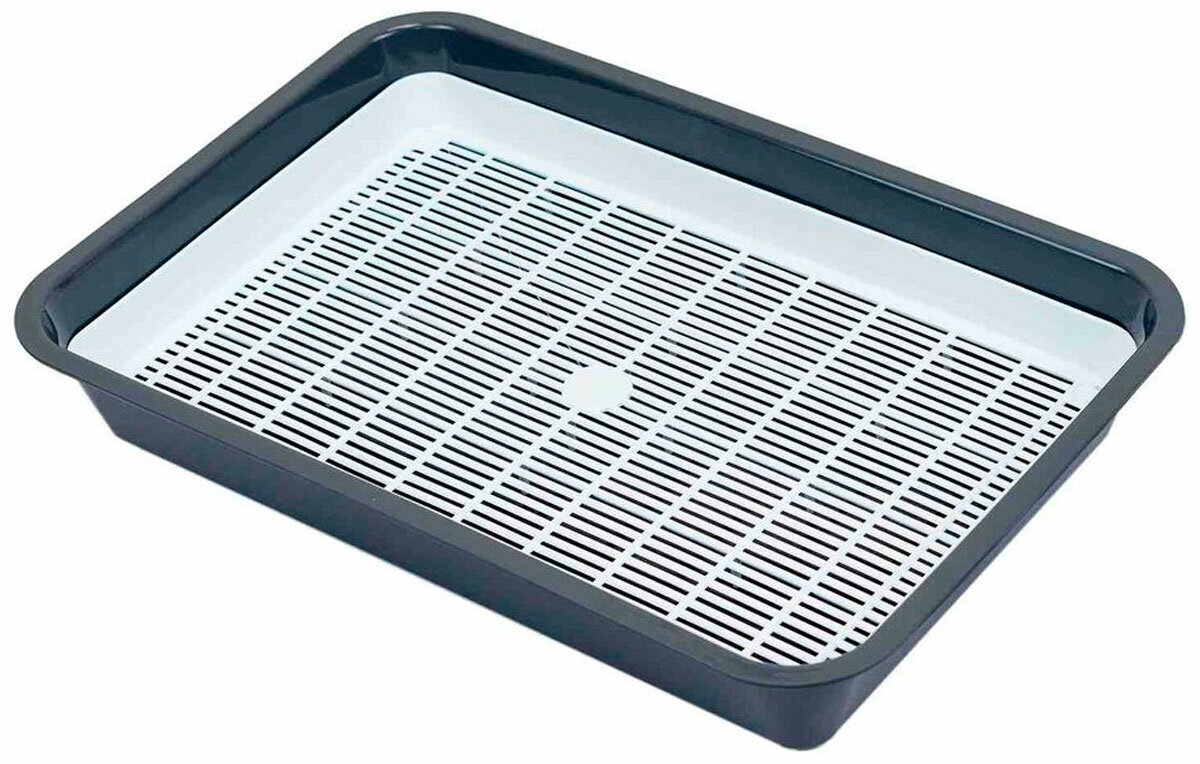HOMECAT лоток для кошек с сеткой серый 40 х 26 х 6,5 см