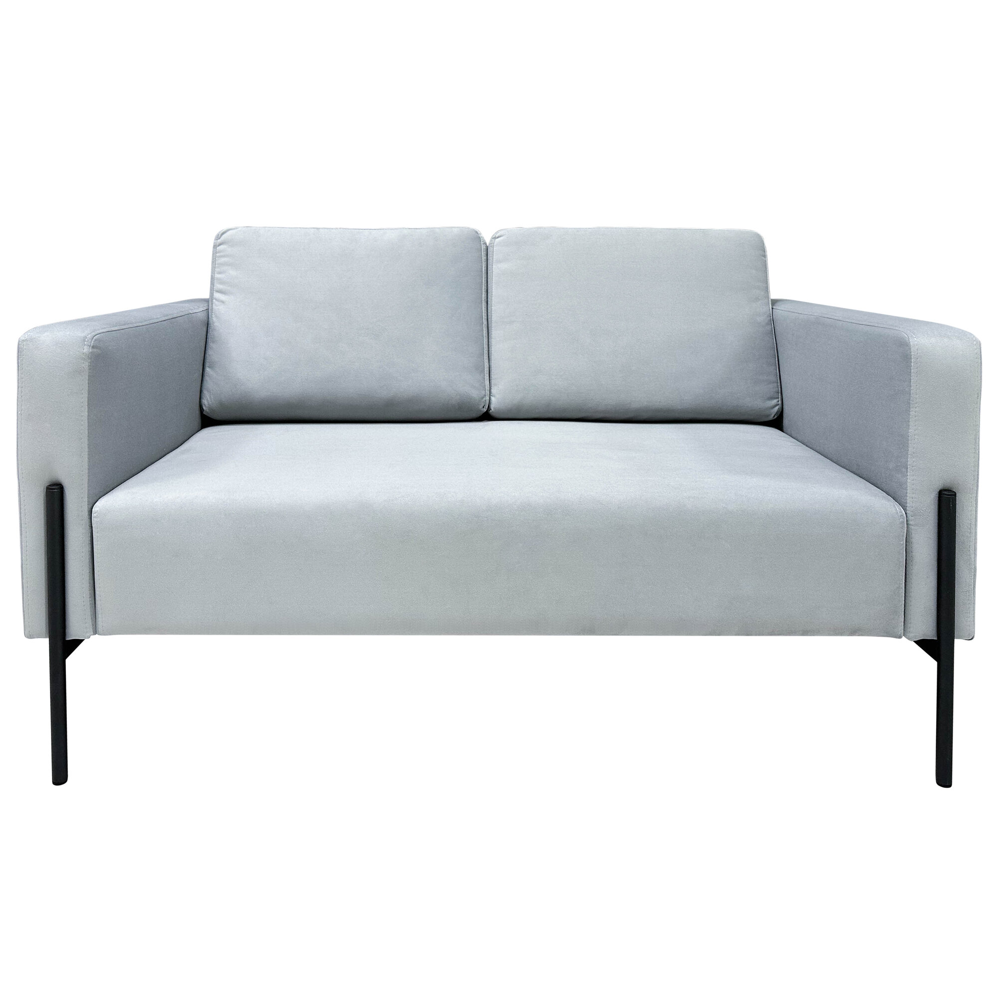 Диван прямой Офис подлокотниками, светло-серый велюр