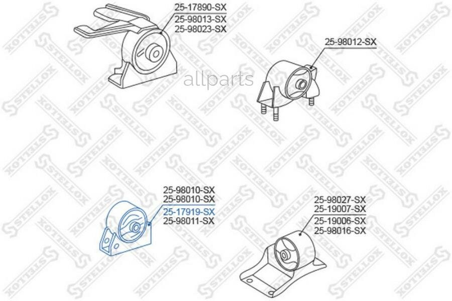 STELLOX 2517919SX подушка двигателя передняя!\ Toyota Corolla AE100/EE100/CE100 1991-1997