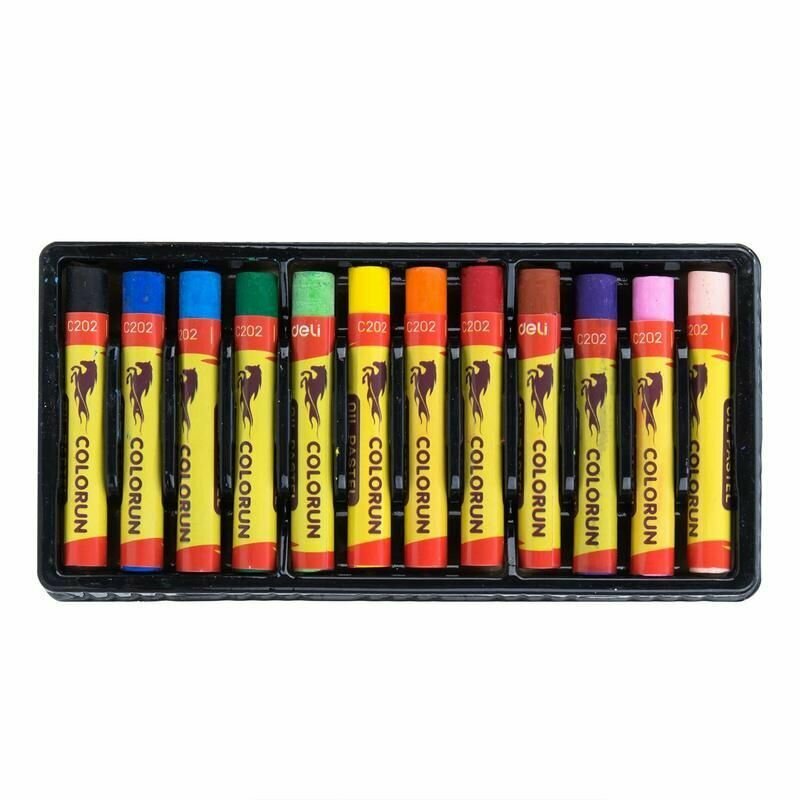 Пастель масляная Deli ColoRun, 12 цветов, EC20200
