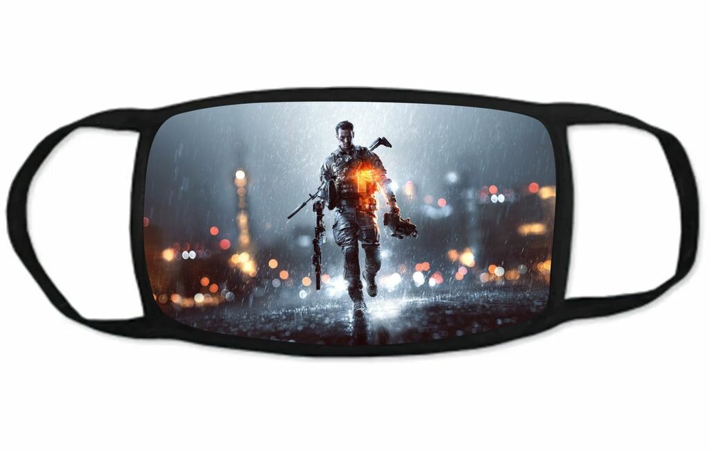 Маска защитная тканевая на лицо Battlefield, Бателфилд №6, Взрослая - 20 на 12,5 см