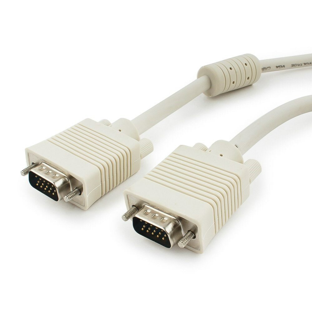 Кабель SVGA 15M-15M (сигн, экранированный, 2 фильтра) 5м белый